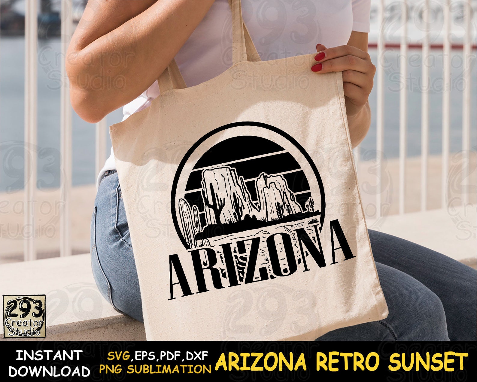 Arizona Mountain Rock Svg, Desert Landscape Svg Cut Files, Retro Sun ...