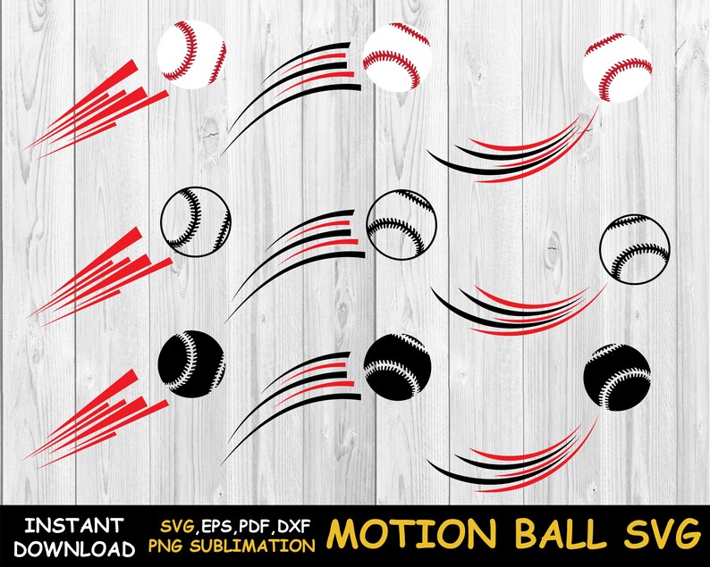 Baseball Svg File for Cricut Motion Baseball Png Sublimation - Etsy