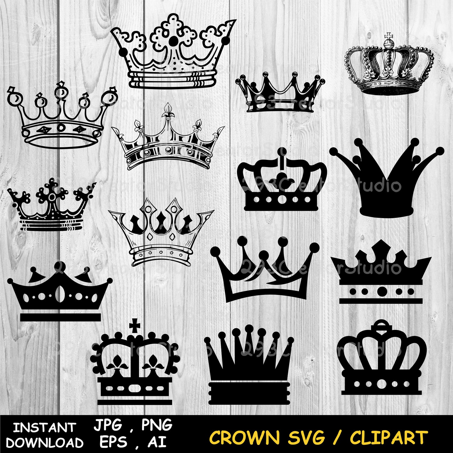 Corona real svg Queen svg King svg silueta princesa corona svg | Etsy ...