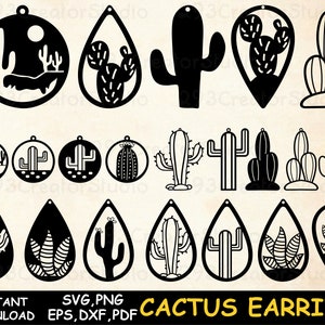 Cactus Earring Svg, Succulent Earring Svg, Cacti Plant Lover Gift Idea ...