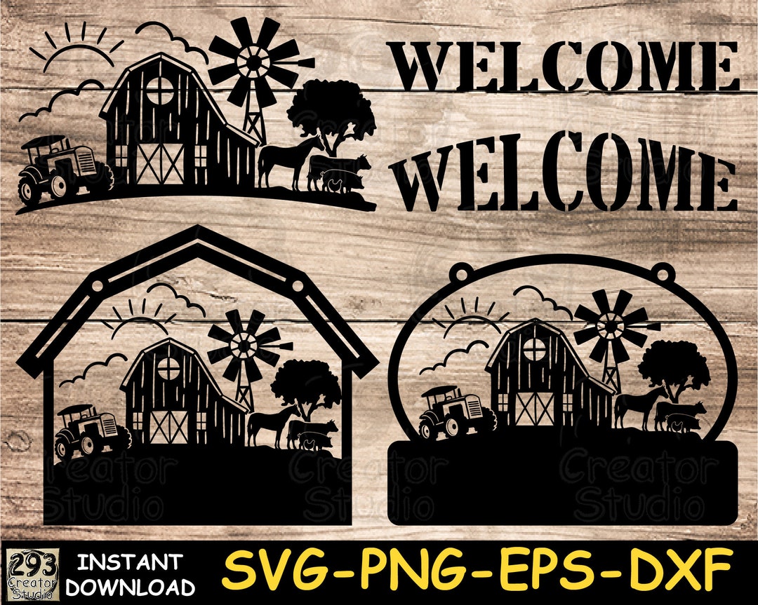 Farm Life SVG, Welcome Farm Sign SVG, Farm Scene SVG, Western Farm ...
