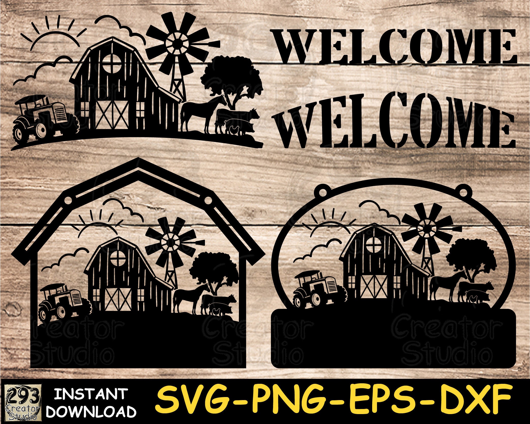 Farm Life SVG, Welcome Farm Sign SVG, Farm Scene SVG, Western Farm ...