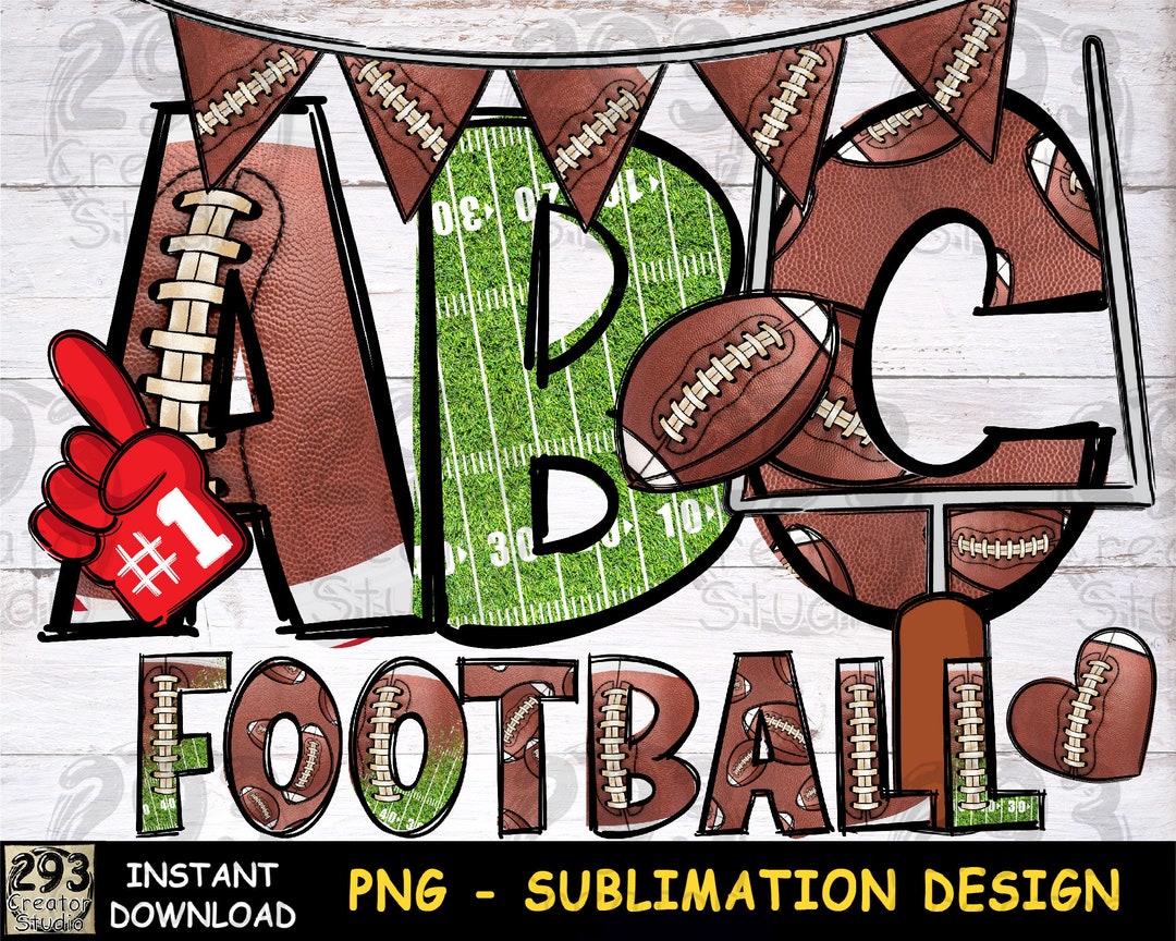 Alphabet Football Fan PNG Sublimation, Football Field Png, Football Fan ...