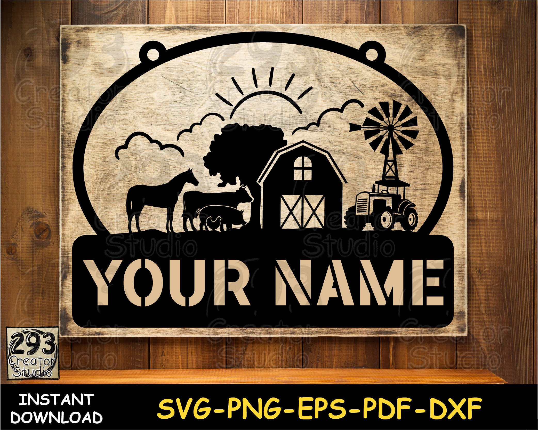 Farm Life SVG, Farm Scene PNG Design, Landscape PNG Sublimation, Hand ...