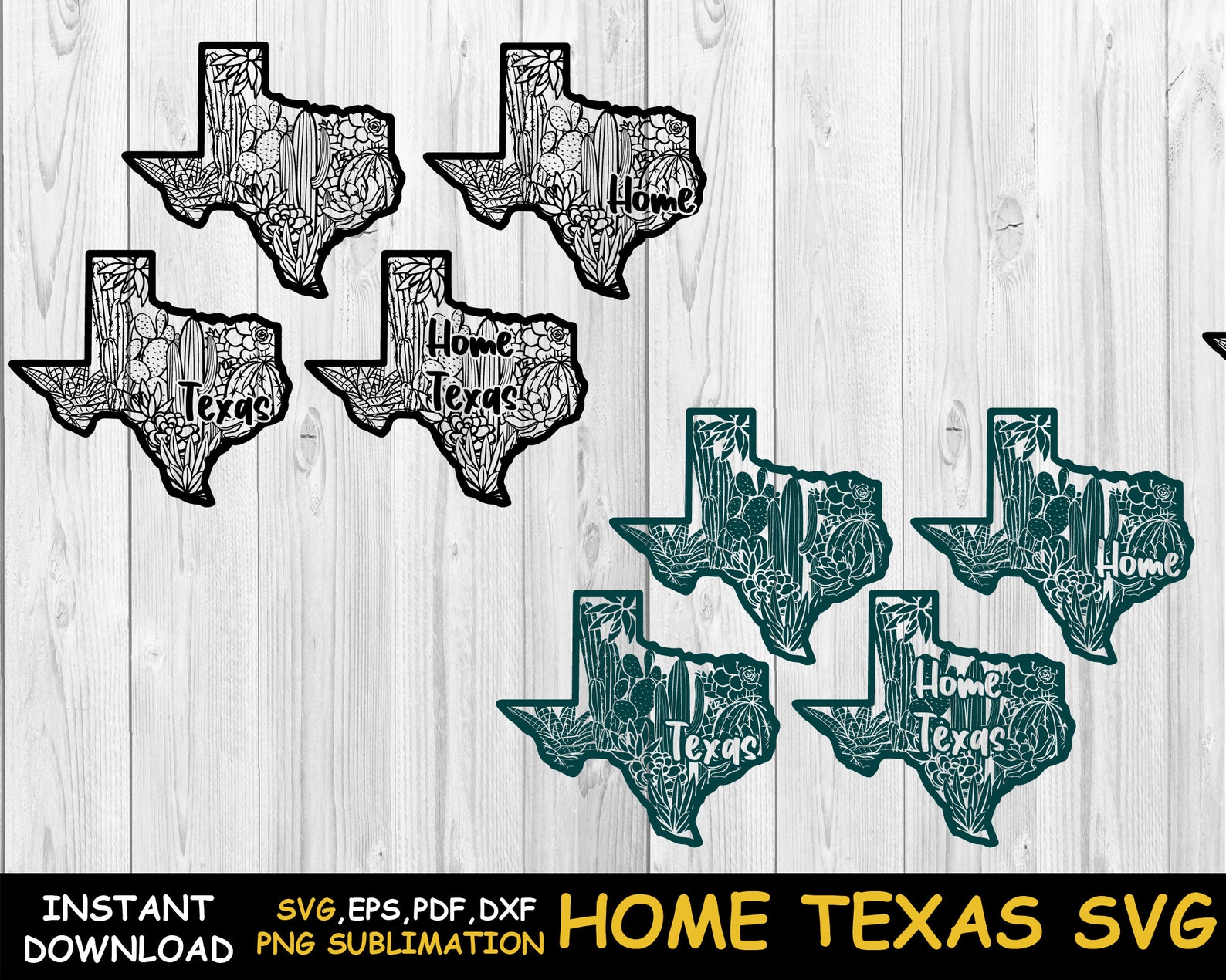 Texas Cactus PNG Shirt, State of Texas Svg Mug Press, Wall Art Svg ...