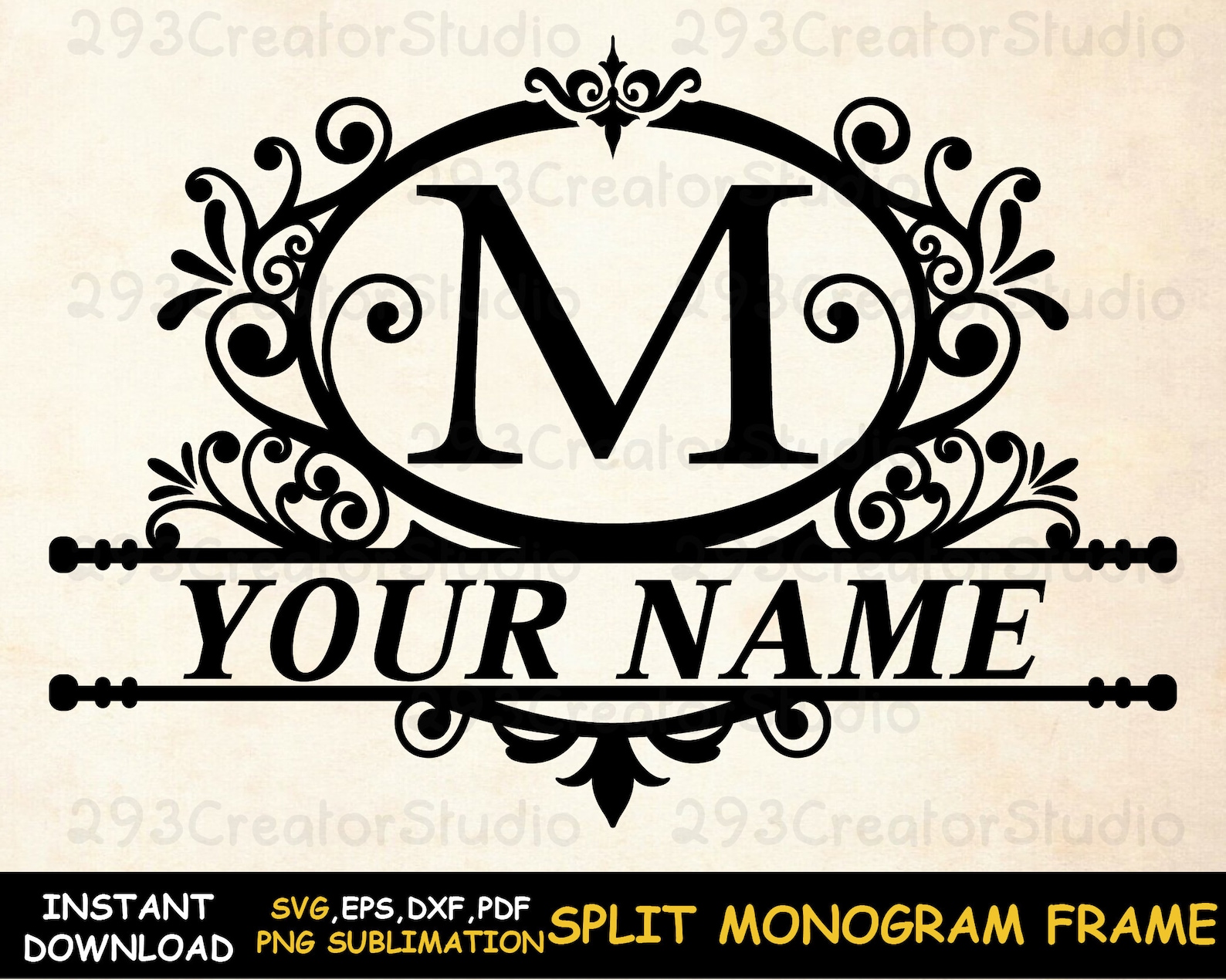 Split Letter Monogram Svg Split Monogram Frame Svg Alphabet - Etsy