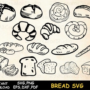 Bread Svg Kitchen Svg Silhouette Bakery Svg Cut File Homemade Svg ...