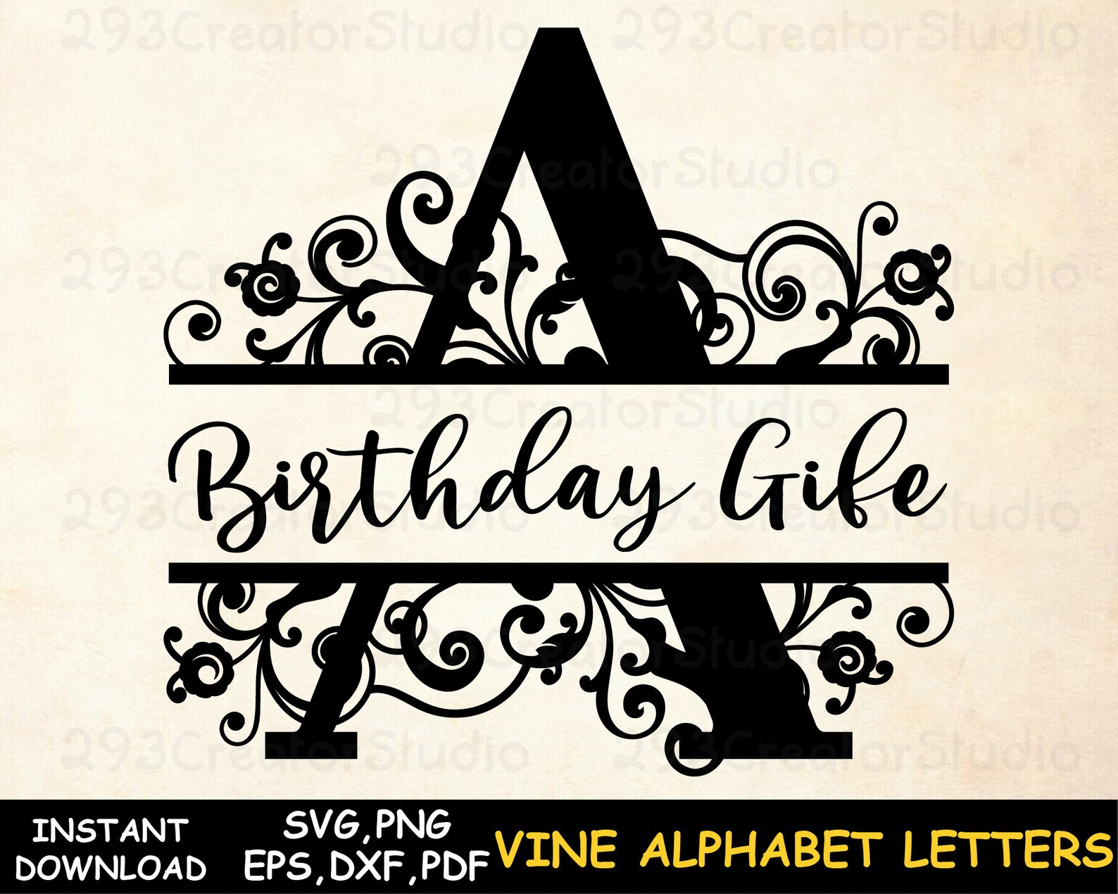 Flower Split Monogram Svg Alphabet Floral Svg Split Letter Svg - Etsy