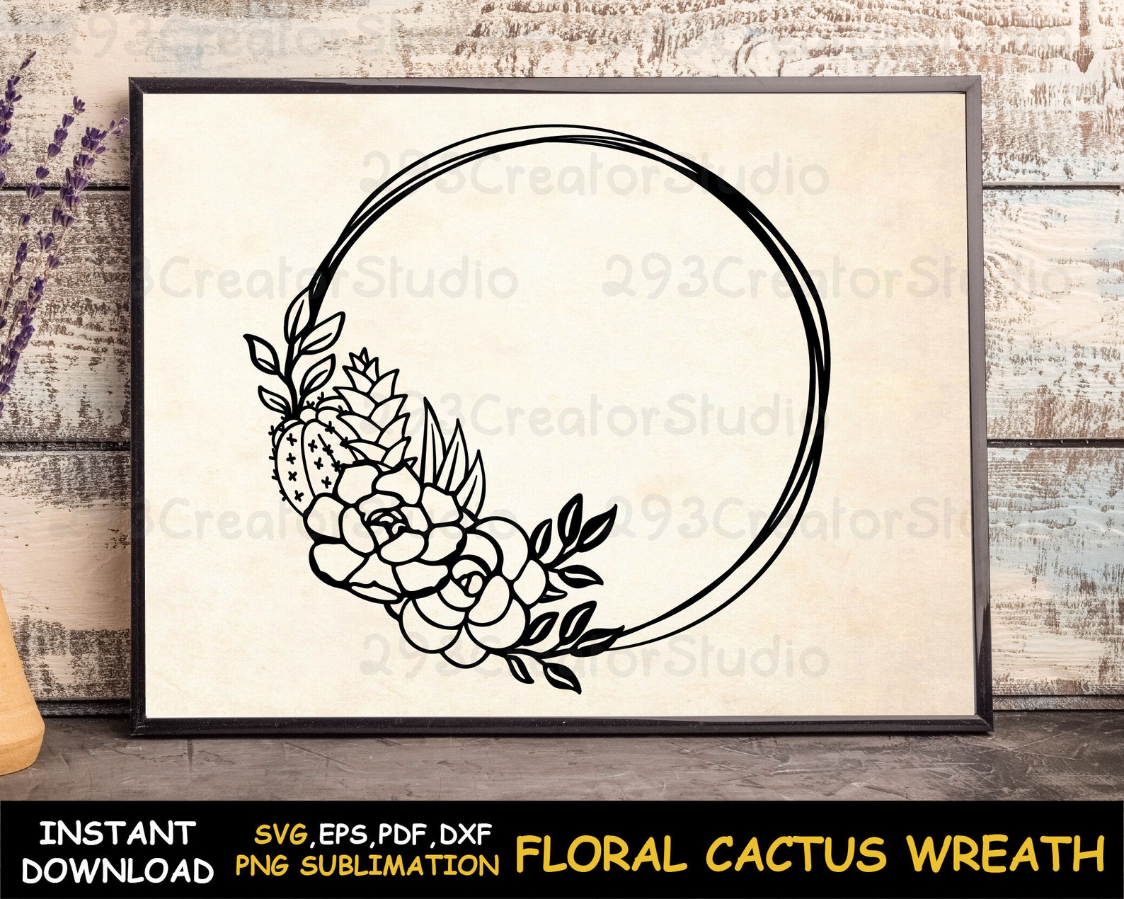 Cactus Frame Svg Floral Frame Png Print Shirt Western Svg - Etsy