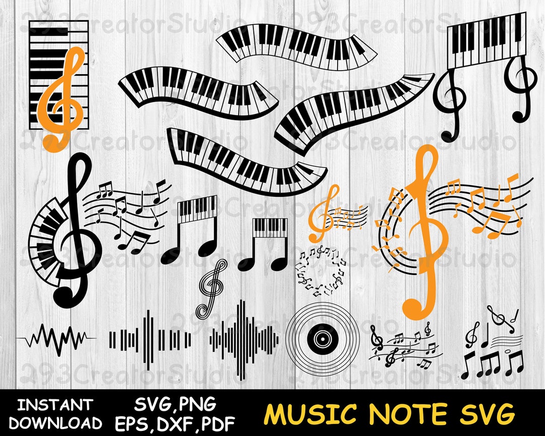 Music Note Svg Piano Svg Treble Clef Svg Piano Keys Svg Keyboard SVG ...