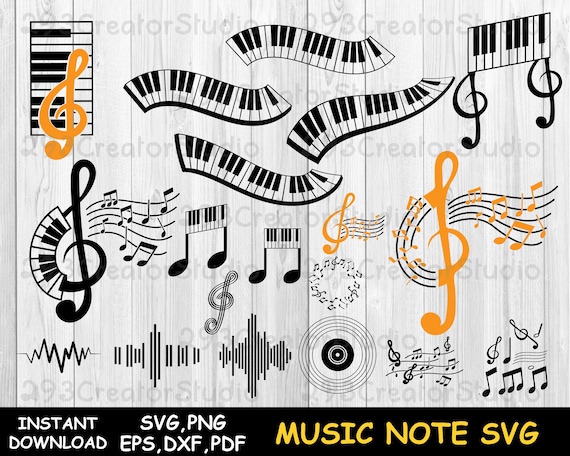 Music Note Svg Piano Svg Treble Clef Svg Piano Keys Svg | Etsy Canada