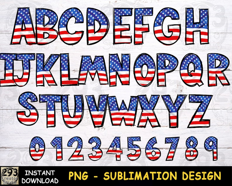 Alphabet Design, American Flag Png, 4th of July Clip Art, Patriotic Png ...