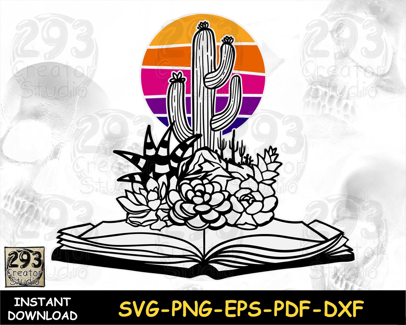 Cactus Book SVG for Shirt Book Nerd Svg Reading Png - Etsy