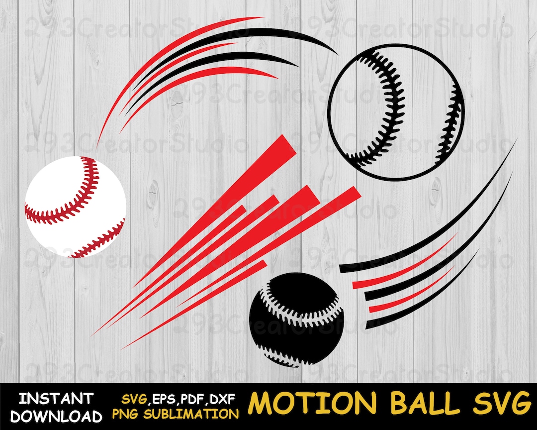 Baseball Svg File for Cricut, Motion Baseball Png Sublimation, Sport ...