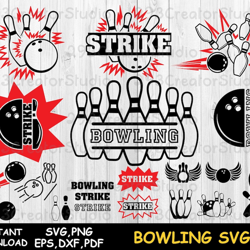 Bowling Svg - Etsy