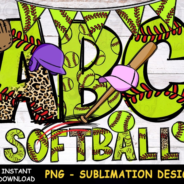 Softball Font Clipart - Etsy