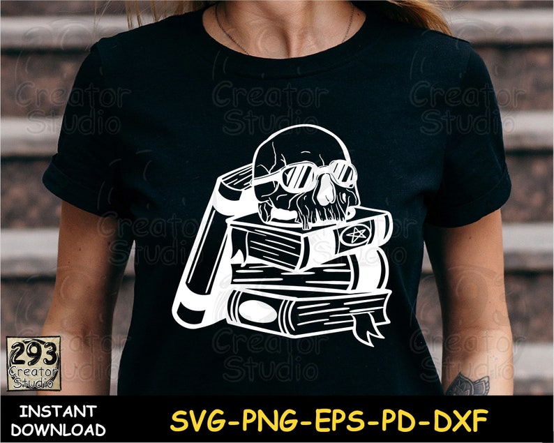 SVG File for Cuicut Funny Skull Reading Svg Book Nerd Svg - Etsy