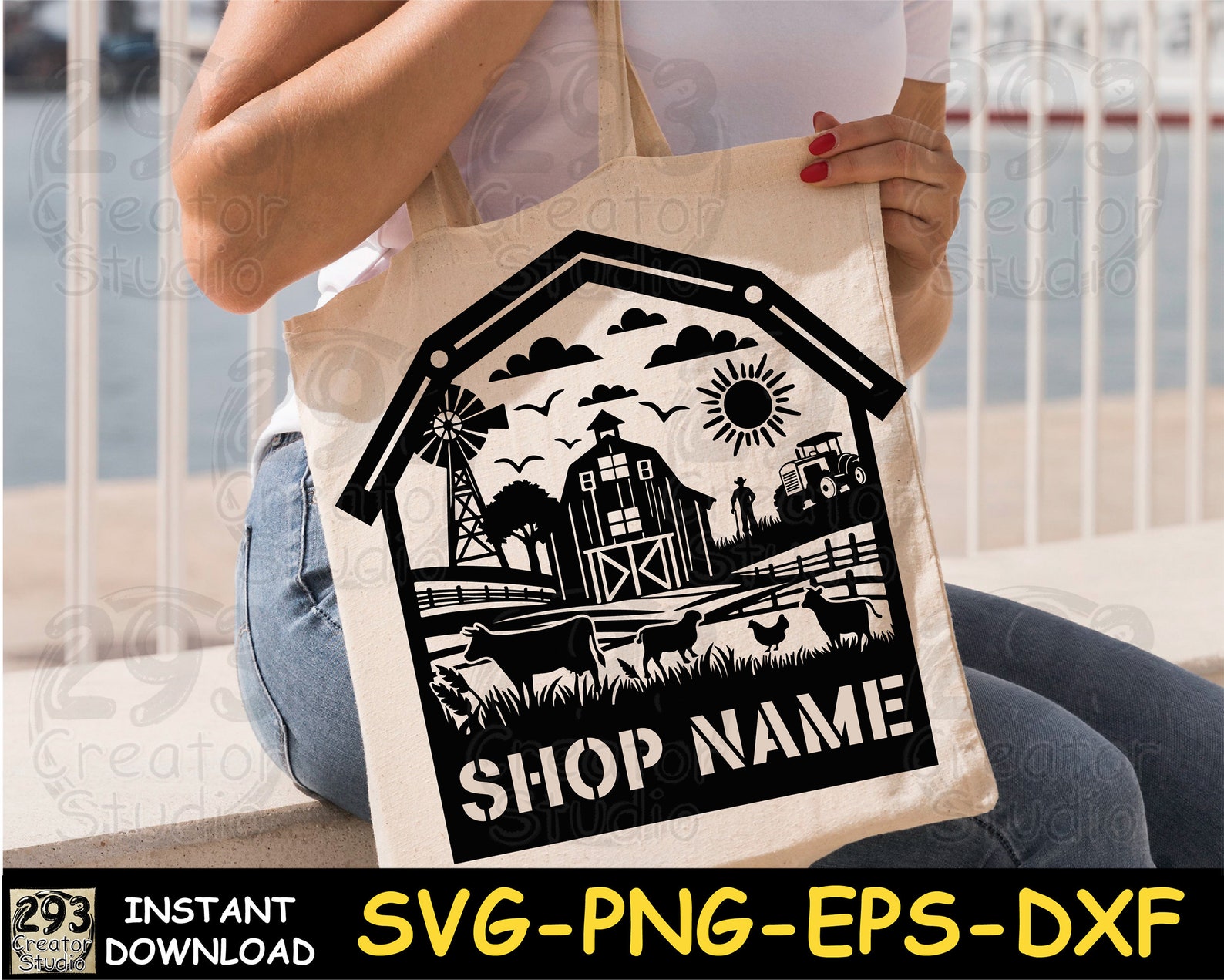 Farm Sign SVG, Farmhouse Scene SVG, Door Hanger Sign Svg, Laser Cut ...