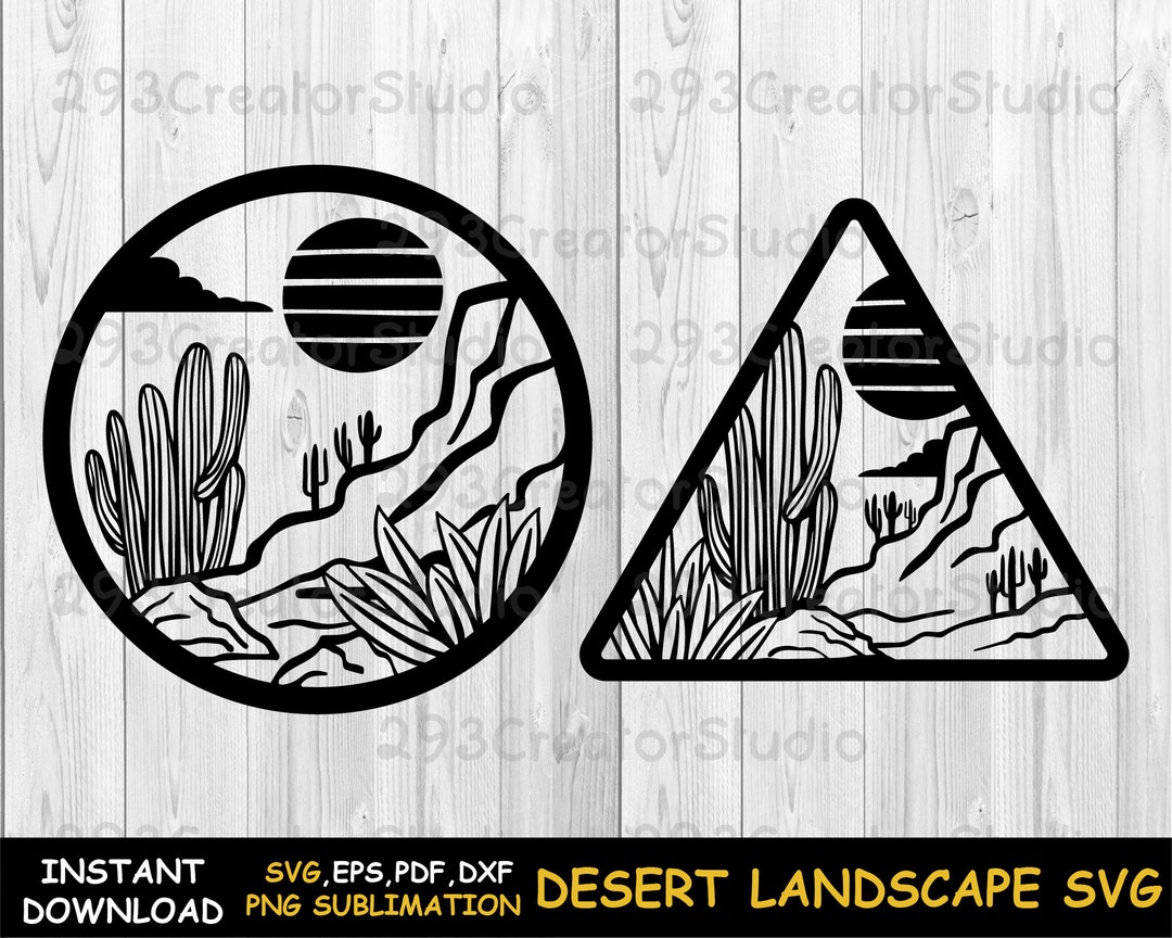 Desert Cactus Svg Cut Files, Cactus Key Chain SVG, Western Landscape ...