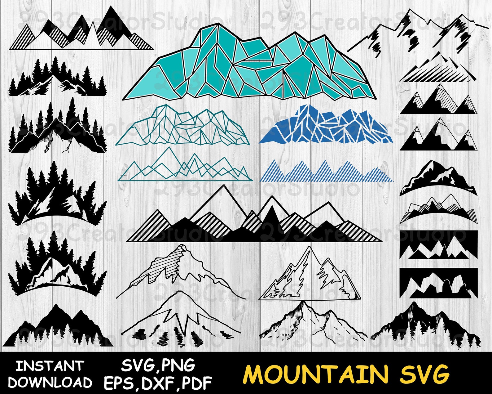 Mountain Tree Svg Mountain PNG Shirt Print Camping Squad - Etsy
