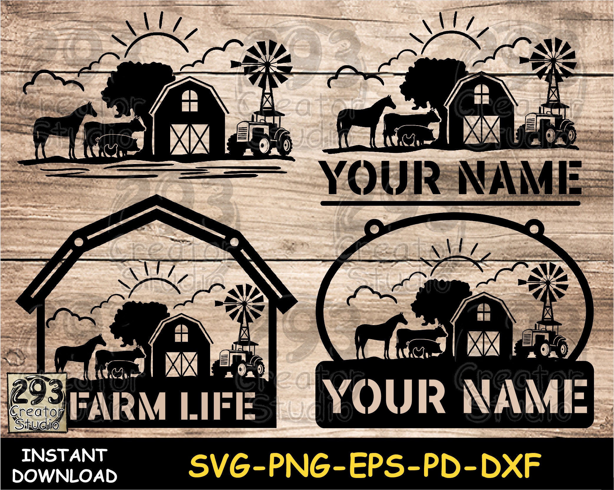 Farm Life SVG, Farm Scene PNG Design, Landscape PNG Sublimation, Hand ...
