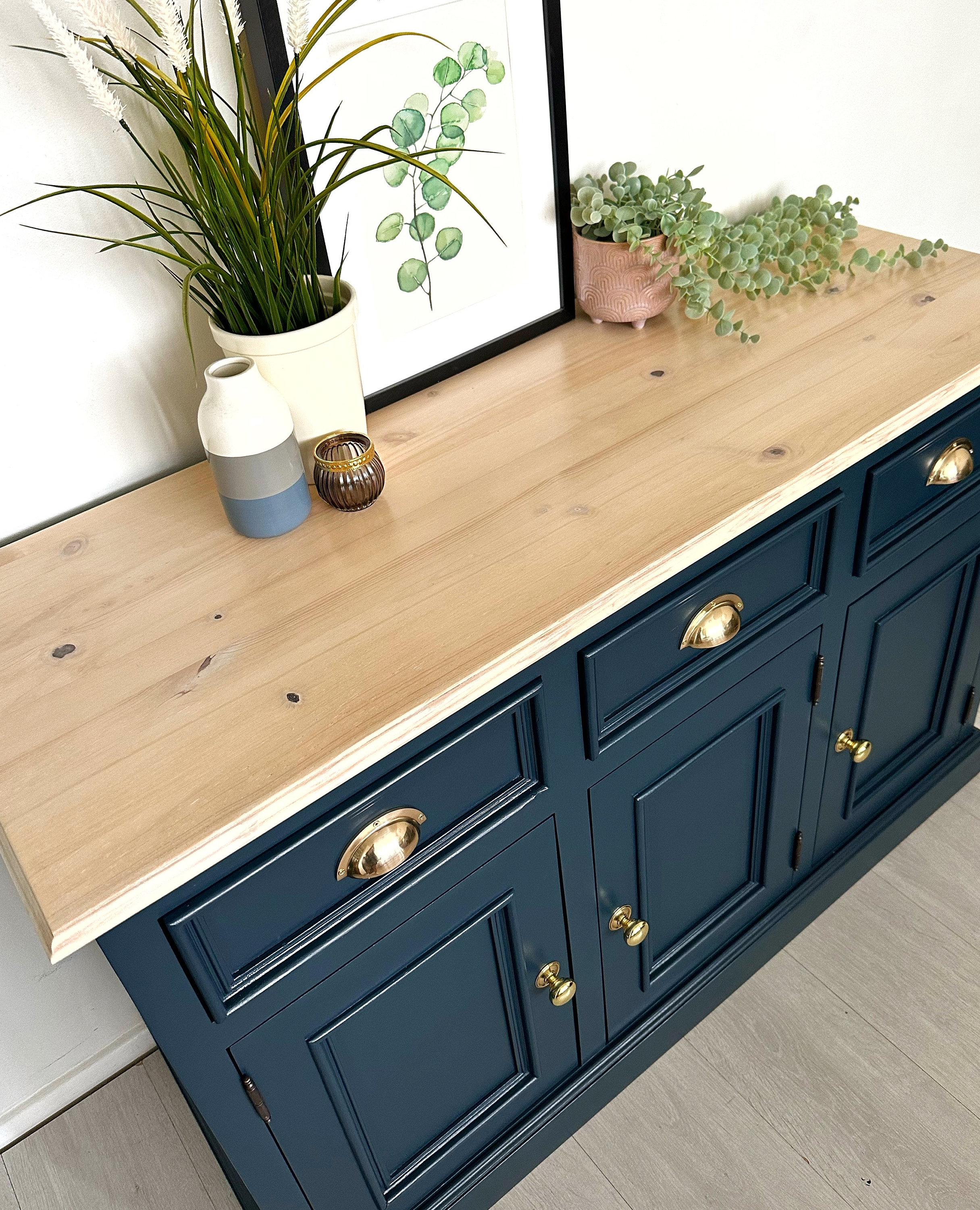 Sideboard, Navy Blue Buffet, Solid Pine - Etsy
