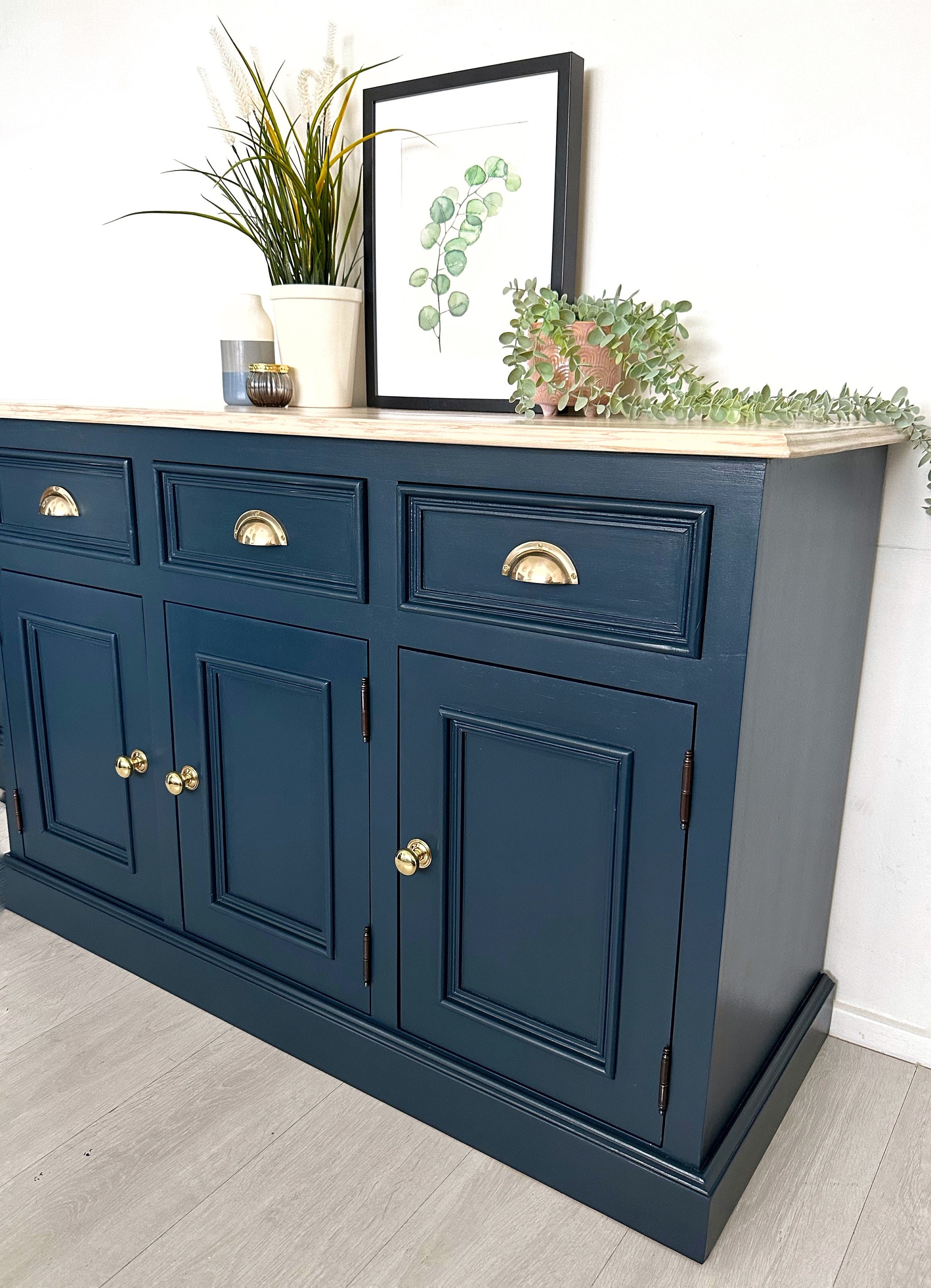 Sideboard, Navy Blue Buffet, Solid Pine - Etsy