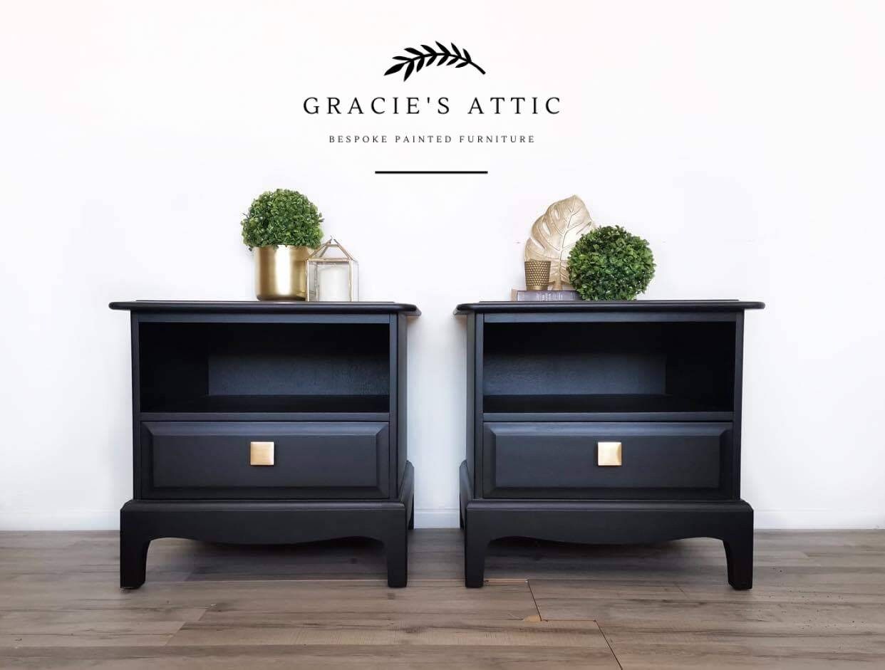 Stag Minstrel Bedside Tables in Black Bedroom Furniture - Etsy UK