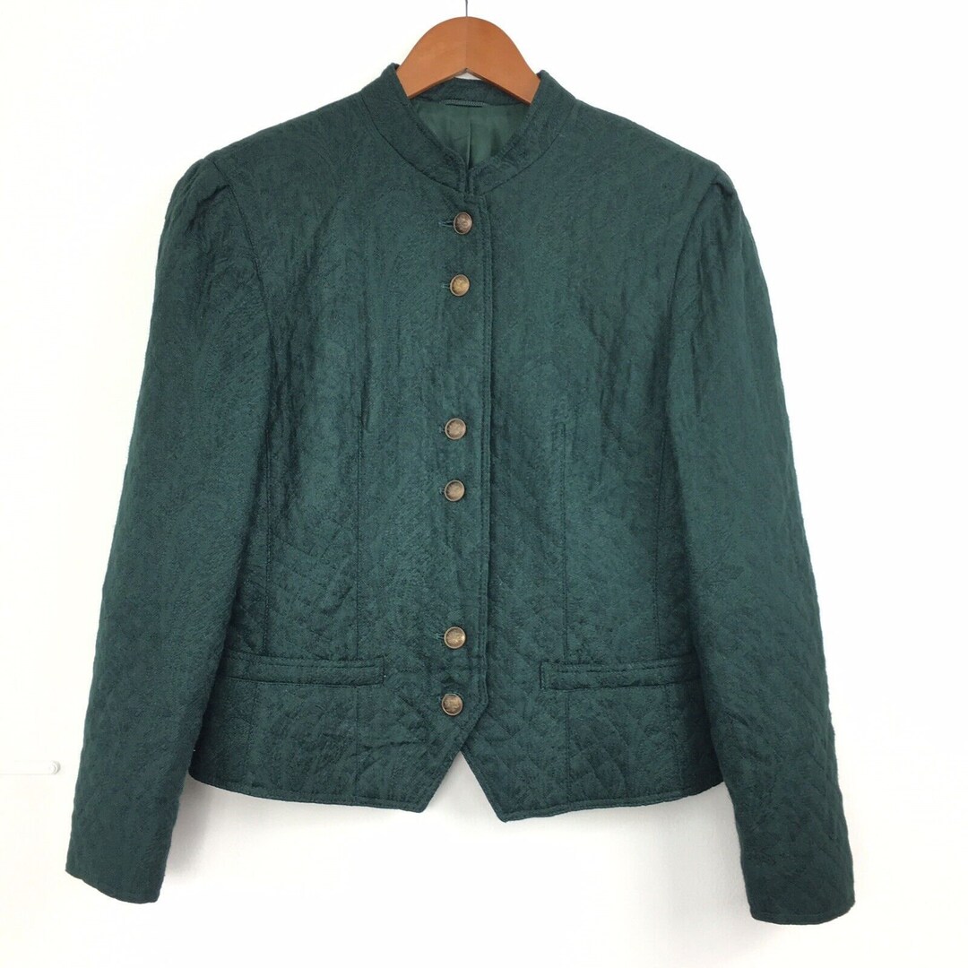 Vtg HMC Forest Green Quilted Jacket Jane Austen Steampunk - Etsy