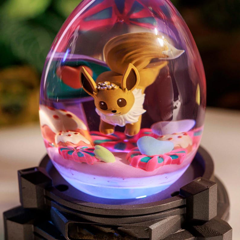 Pokemon Eevee Epoxy Resin Egg Lamp Night Light Handmade Kawaii Gamer ...