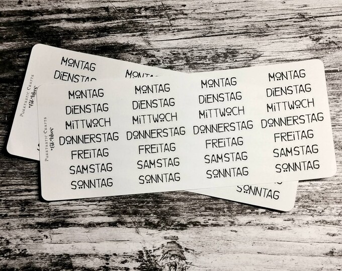 T34 Weekdays Stickers Days of the Week Stickers Planners Calendar ...