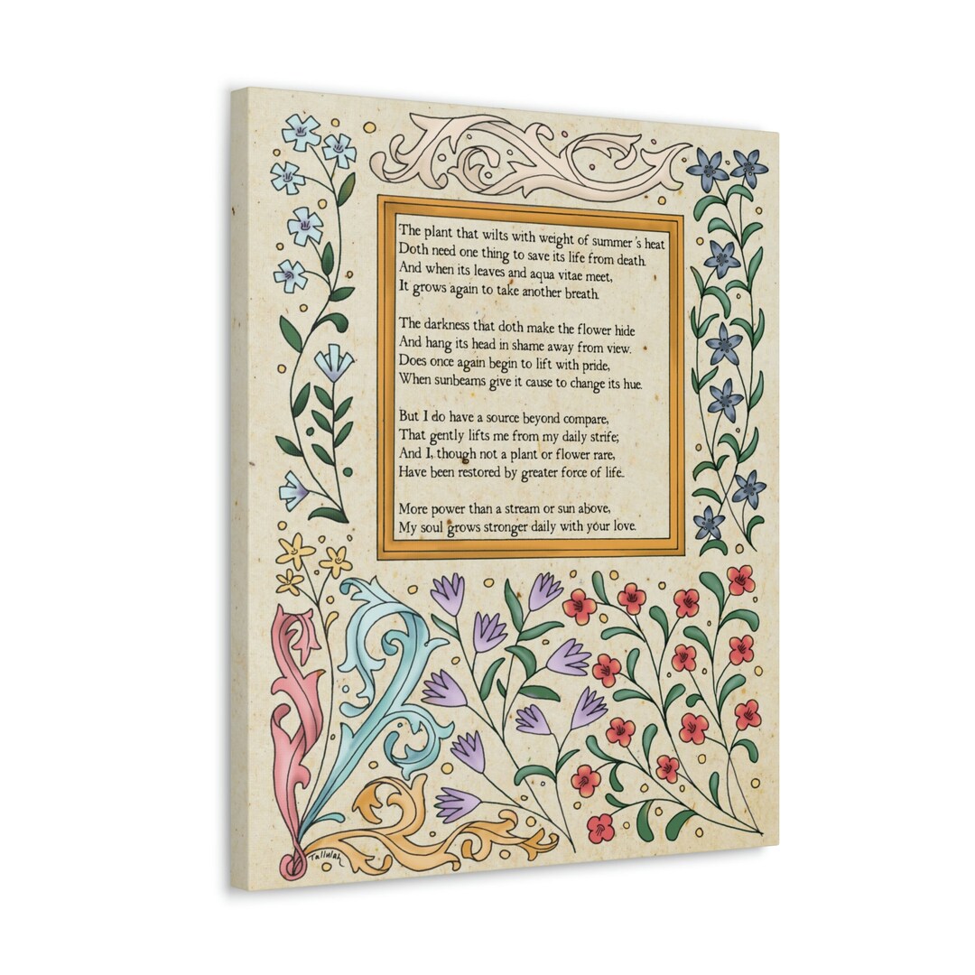 Sonnet 2 Original Love Poem in Original Hand Drawn Floral - Etsy