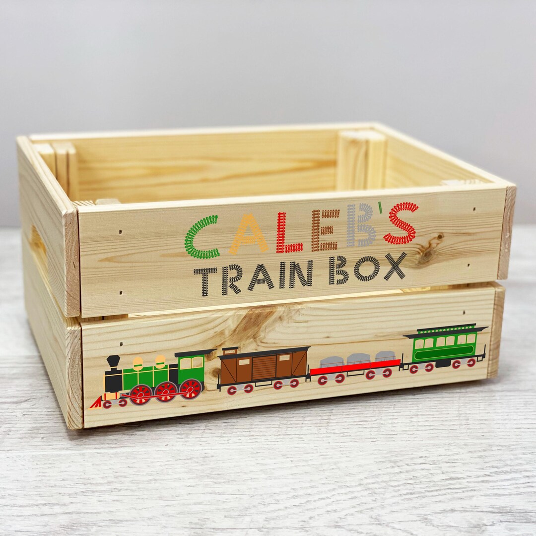 Personalised Toy Train Storage Crate Toy Box - Etsy