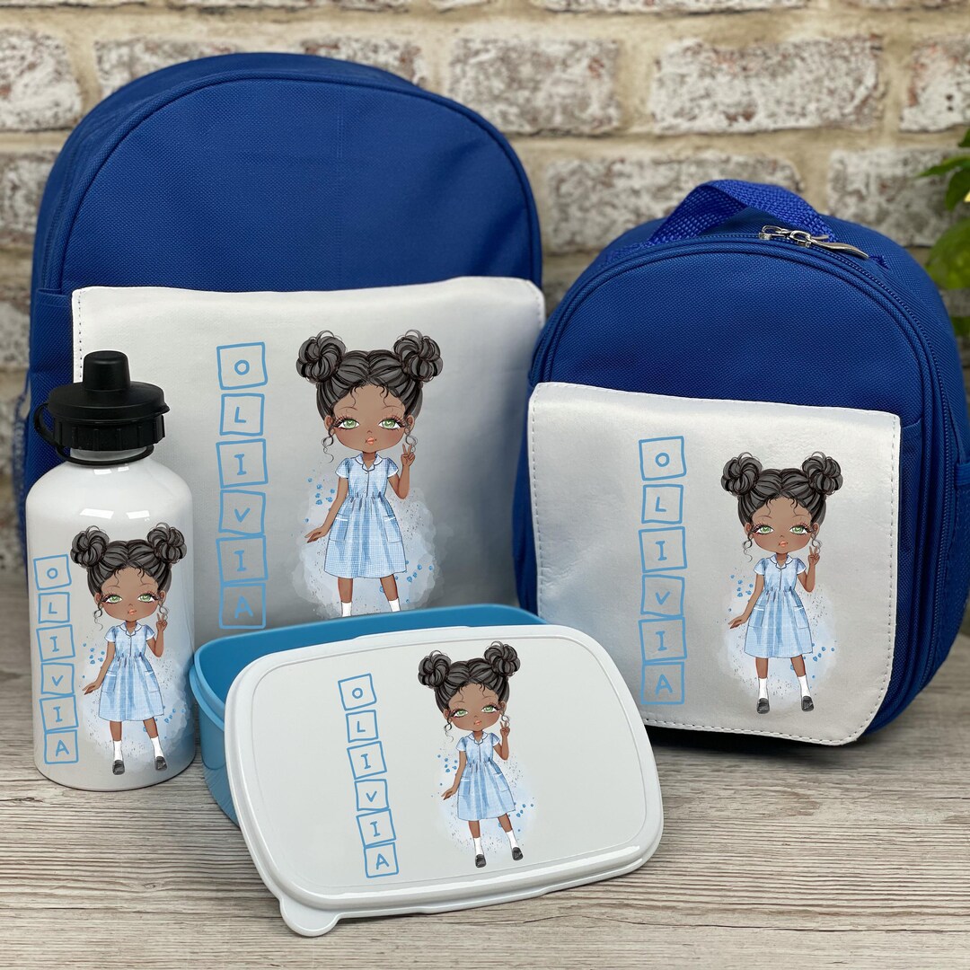 Personalised Back to School Blue Uniform Bag & Bottle Bundle - Etsy