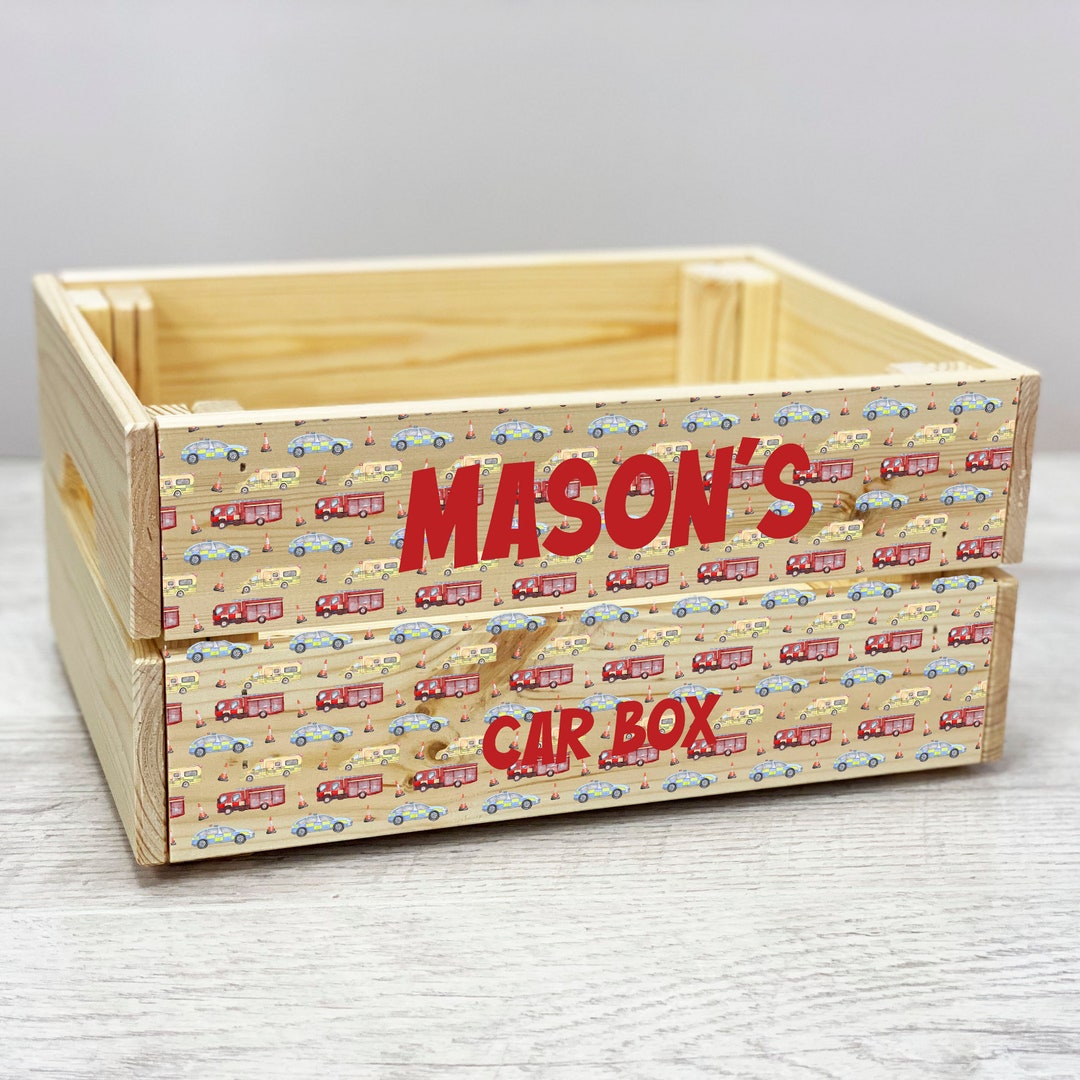 Personalised Toy Police Fire Ambulance Cars Stackable Storage Crate - Etsy
