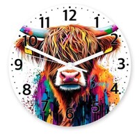 Laser Engraved Highland Cow Indoor SLATE WALL CLOCK 20cm X 30cm - Etsy