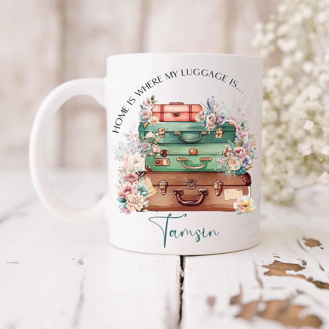 Personalised Mug Vintage Style Suitcase Theme Design - Etsy