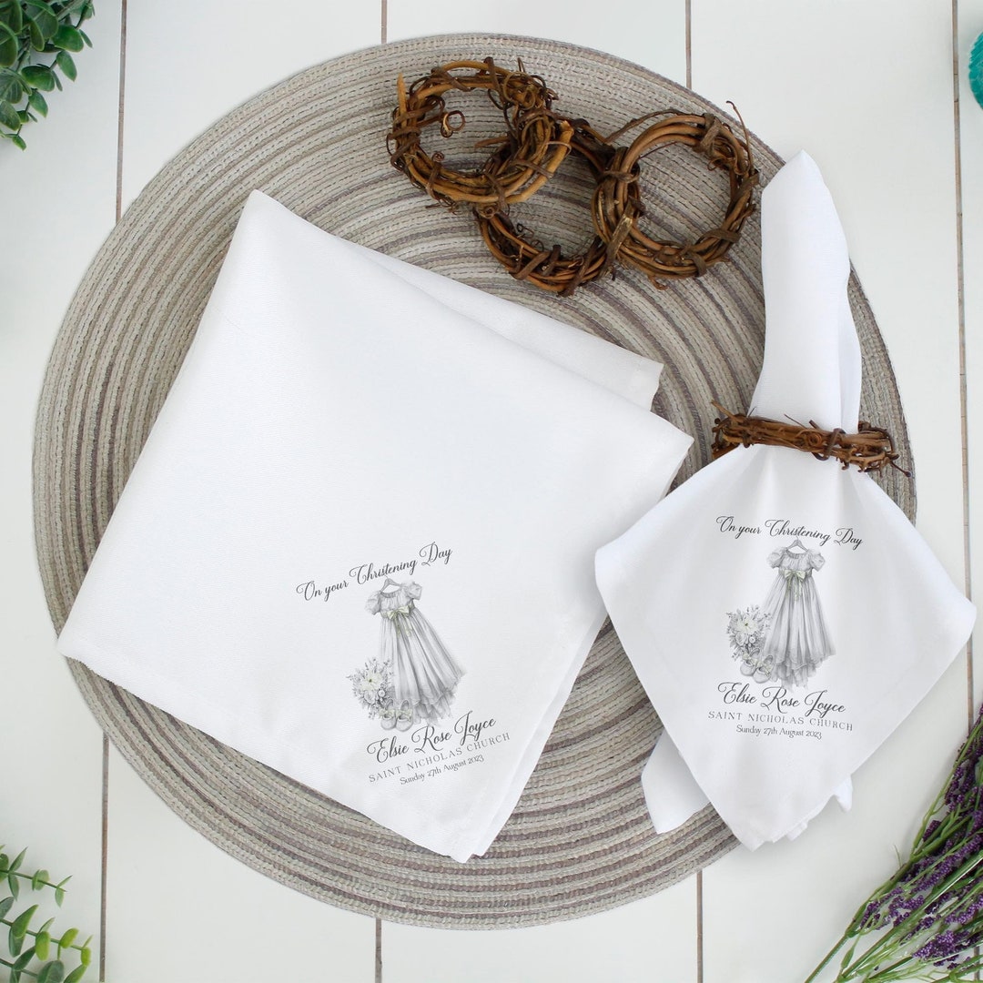 Personalised Christening Baptism Gown Table Linen Napkins - Etsy