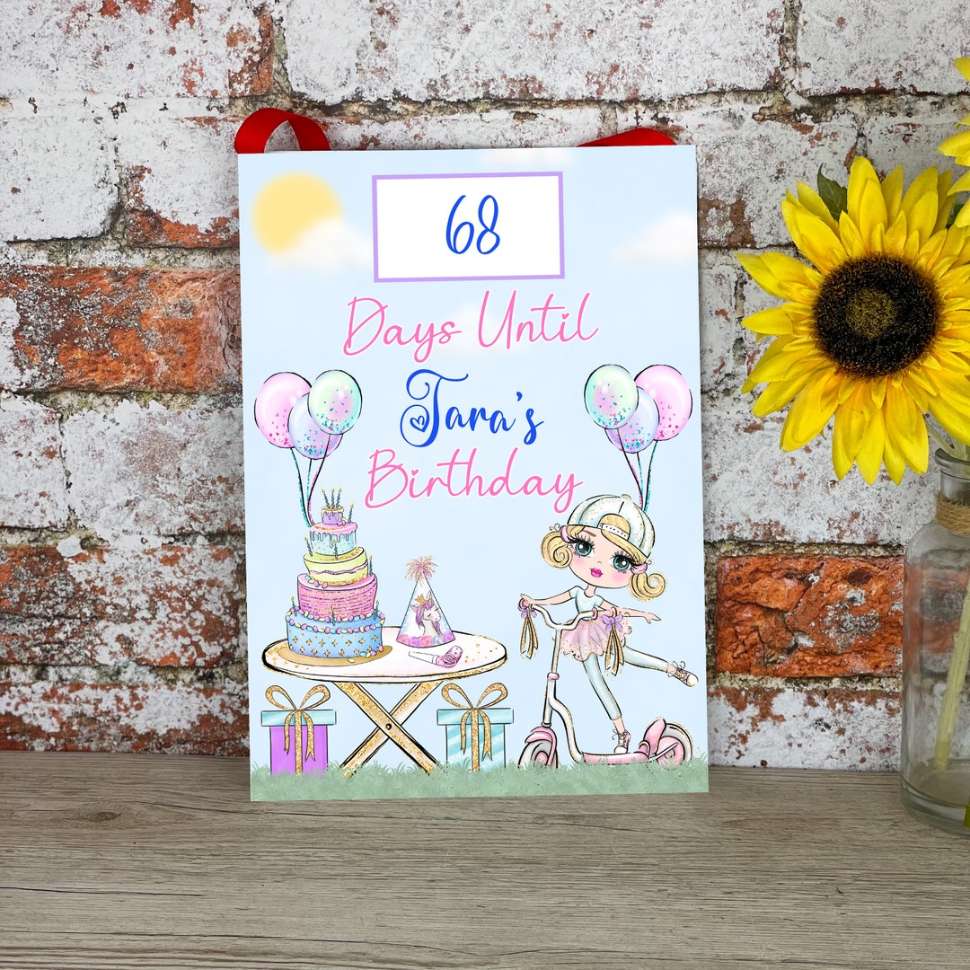 Personalised Birthday Girl Countdown Sign Including Pen - Etsy