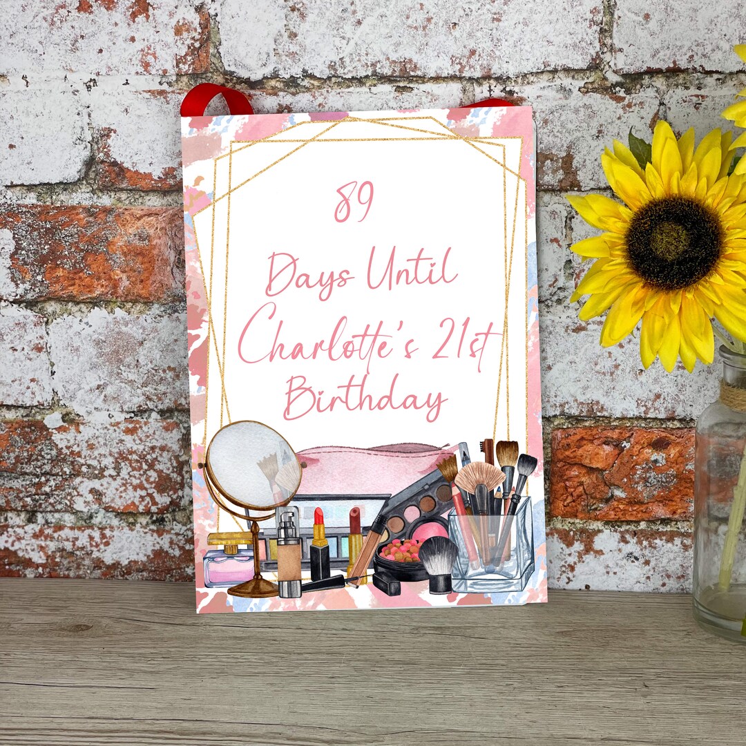 Personalised Birthday Teenage Girl Countdown Sign Including Pen - Etsy
