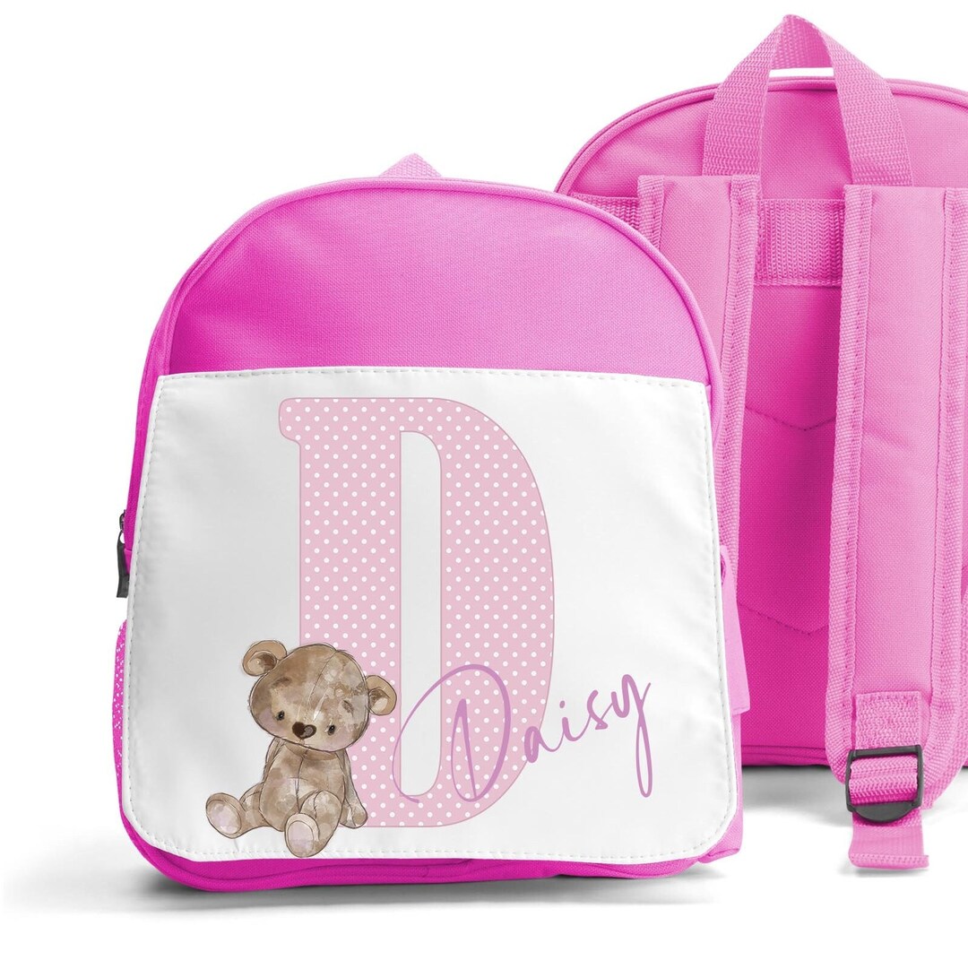 Personalised Pink Teddy Bear Alphabet Rucksack - Etsy