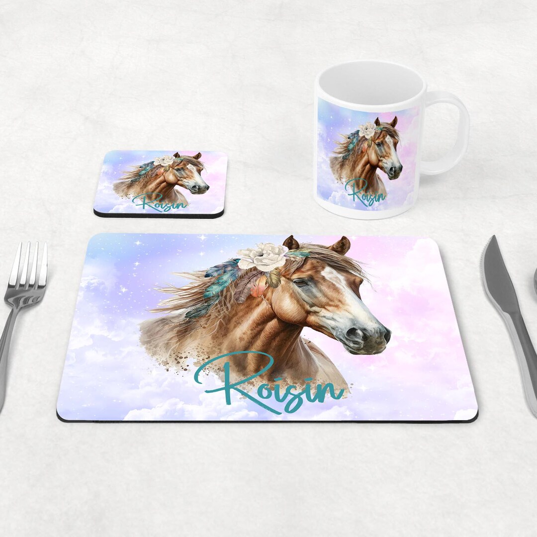 Personalised Horse Pony Dinner Placemat Coaster Mug - Etsy
