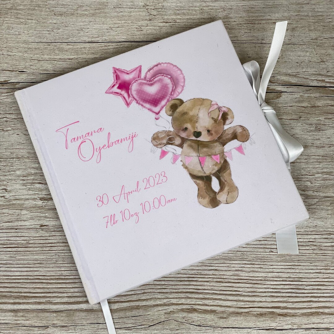 Personalised Luxury Velvet Teddy Girls Baby Book - Etsy