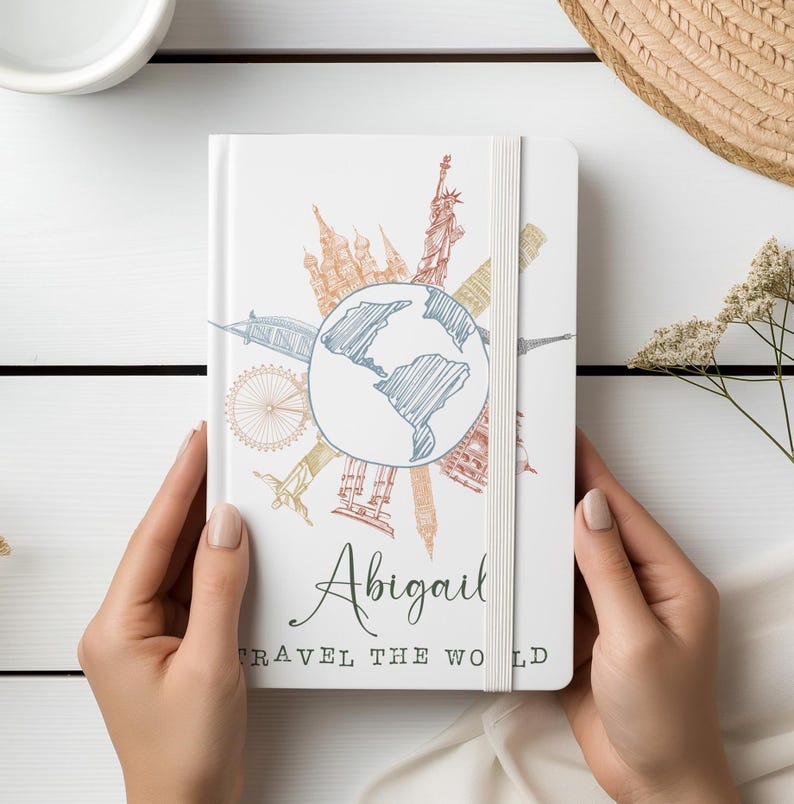 Personalised Luxury Around the World Leather Look Notebook - Etsy