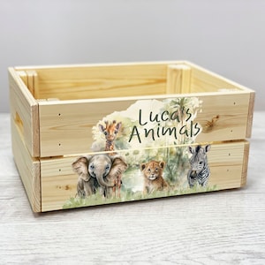 Personalised Safari Zoo Toy Animals Stackable Storage Crate - Etsy