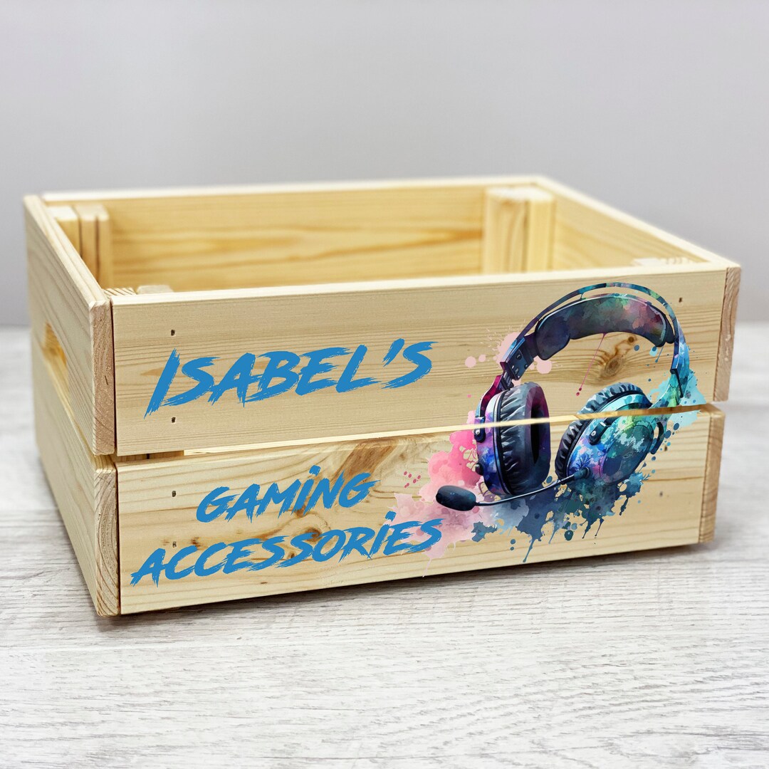 Personalised Gamer Headset Gaming Accessories Crate - Etsy