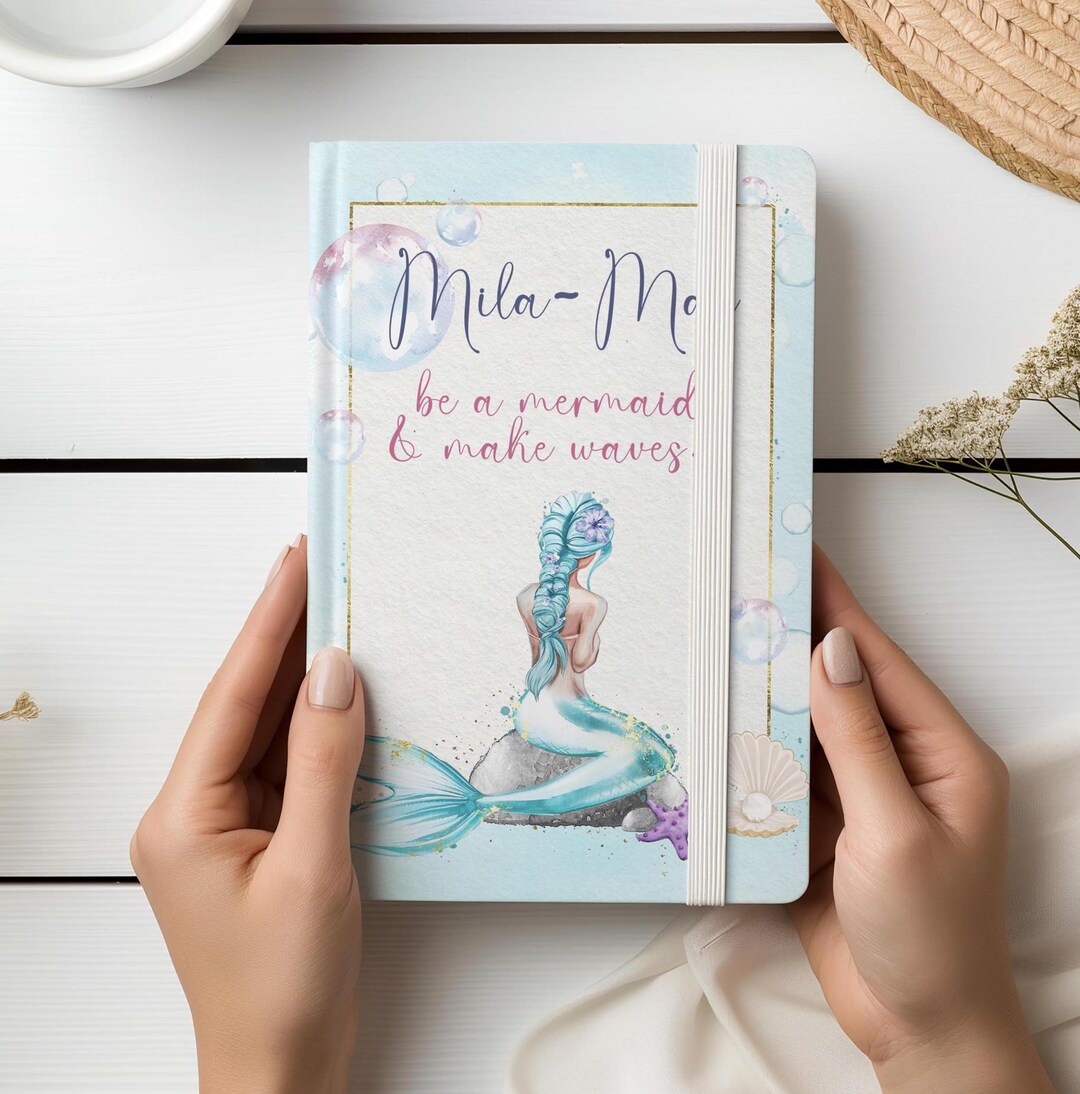Personalised Luxury Leather Look Little Mermaid Notebook - Etsy
