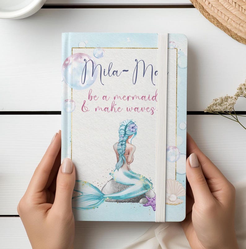 Personalised Luxury Leather Look Little Mermaid Notebook - Etsy