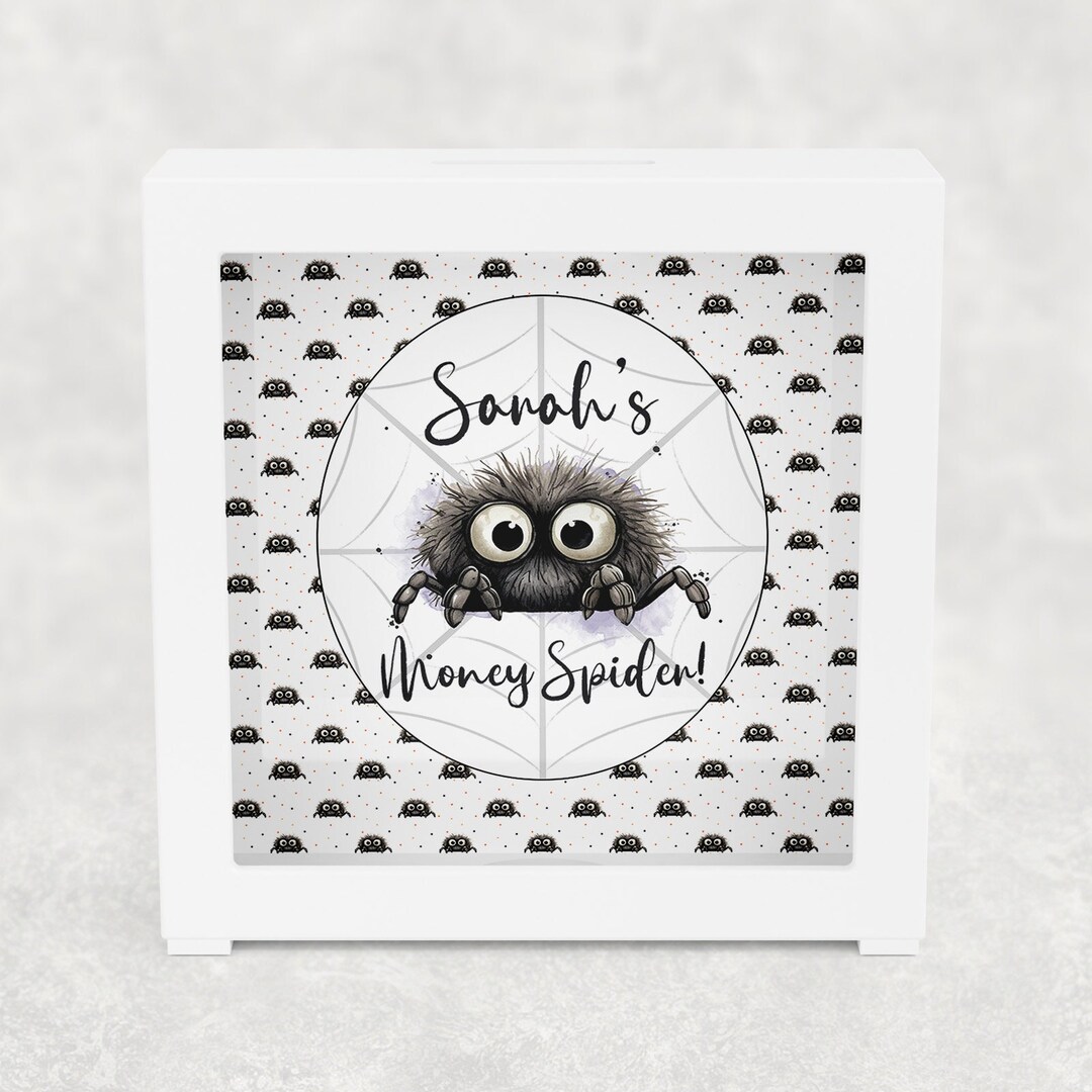 Personalised Shadow Frame Money Bank Box Spider - Etsy