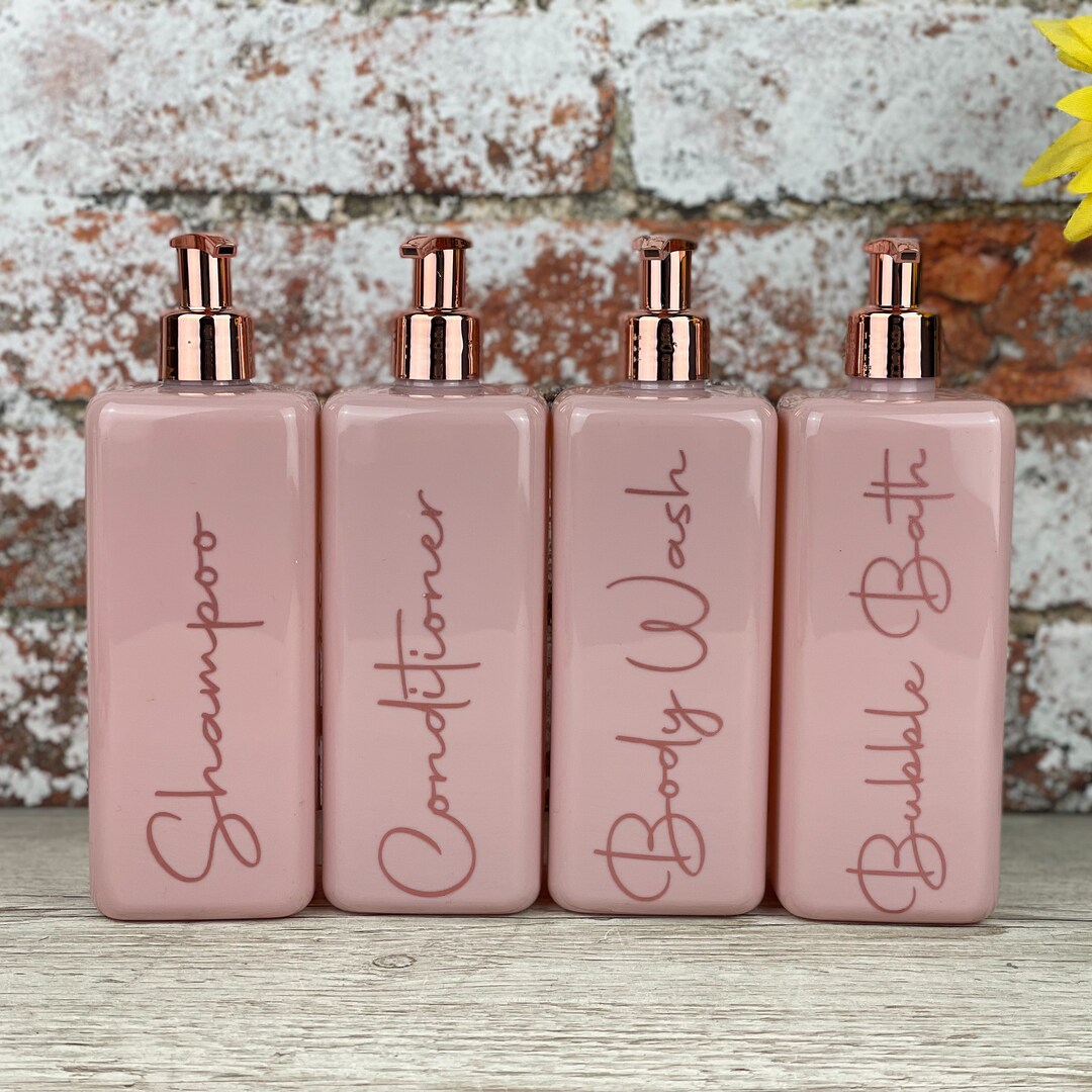 Reusable Pink 500mls Square Pump Dispenser Bottles - Etsy